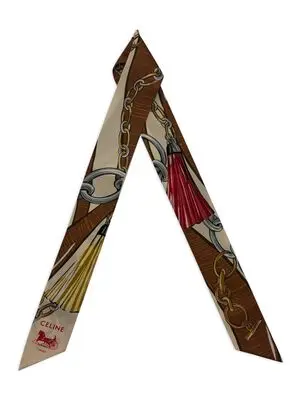 Celine Printed Silk Lavalliere Scarf - Multicolor