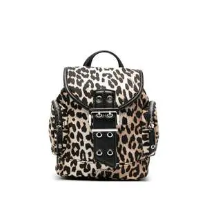 GANNI Leopard Print Backpack - Cream