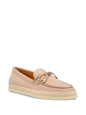 TOD'S Suede Leather Loafers With Rope Trim - Multicolor