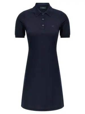 COURREGES Courrèges Piqué Cotton Polo Mini Dress - Blue