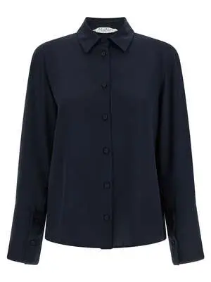 MAX MARA Max Mara Stretch Silk Crepe De Chine Shirt With Asymmetrical Hem