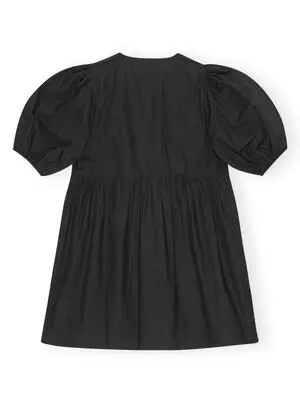 GANNI Organic Cotton Puff Sleeve Mini Dress - Multicolor