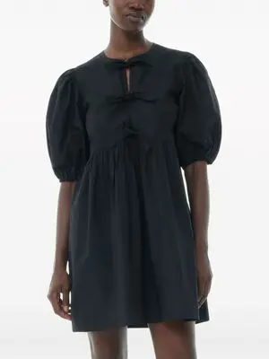 GANNI Organic Cotton Puff Sleeve Mini Dress - Multicolor