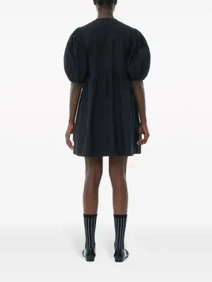 GANNI Organic Cotton Puff Sleeve Mini Dress - Multicolor