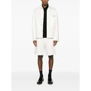 Givenchy Off-white Cotton Shirt Jacket With Logo Detail