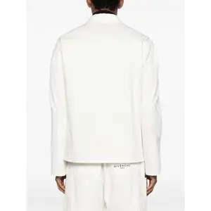 Givenchy Off-white Cotton Shirt Jacket With Logo Detail