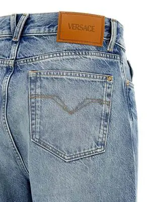 Versace Medusa Biggie Stonewashed Jeans - Blue