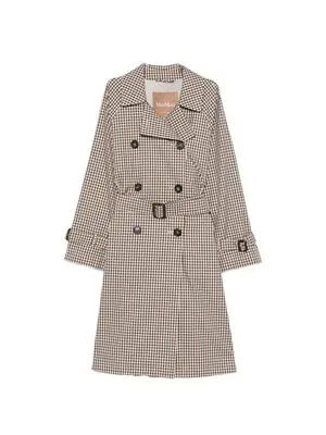 Max Mara Checked Cotton Blend Trench Coat - Multicolor