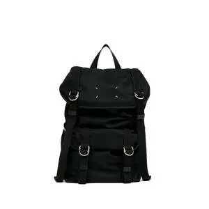 MAISON MARGIELA Backpack With Foldover Top And Drawstring Closure - Black