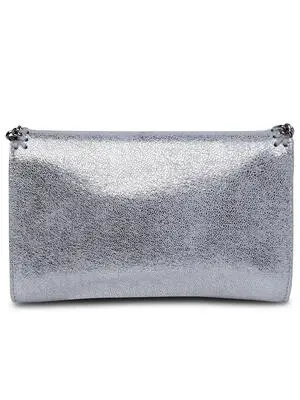 Stella McCartney Metallic Textured Flap Shoulder Bag - Silver