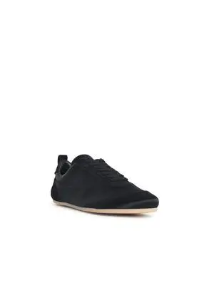 JIL SANDER Satin Sneakers With Suede Trim - Black
