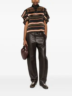 Sacai Striped Sheer Panel Polo Shirt - Multicolor