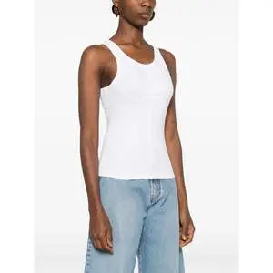 Alaïa Sleeveless Ribbed Knit Tank Top