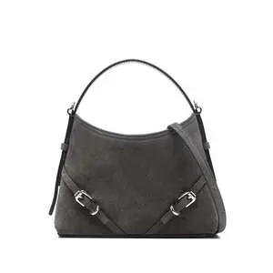 Givenchy Grey Suede Mini Bag With Buckle Detail - Gray