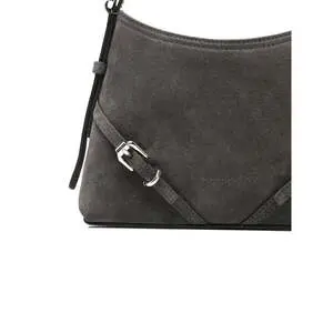 Givenchy Grey Suede Mini Bag With Buckle Detail - Gray