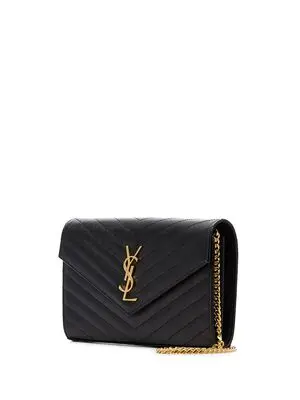 Saint Laurent Cassandre Leather Wallet On Chain - Multicolor
