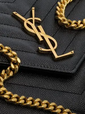 Saint Laurent Cassandre Leather Wallet On Chain - Multicolor