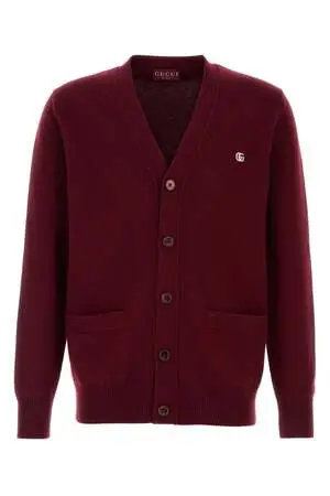 Gucci Burgundy Wool Blend Cardigan - Red
