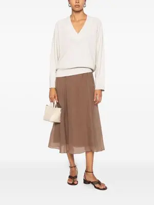 Brunello Cucinelli Cotton V-neck Sweater - Multicolor
