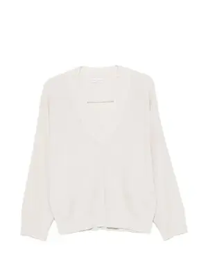 Brunello Cucinelli Cotton V-neck Sweater - Multicolor