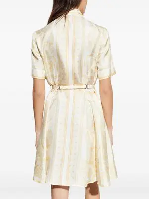 Versace Barocco Print Silk Shirtdress - Multicolor