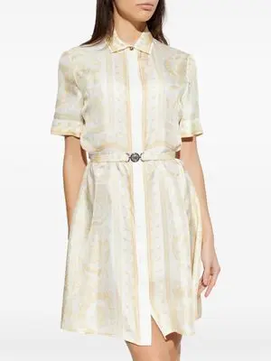 Versace Barocco Print Silk Shirtdress - Multicolor
