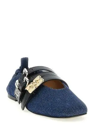 GANNI Sue Triple Ballet Flats