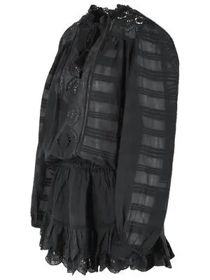 Isabel Marant Étoile Preya" Embroidered Cotton Dress - Black