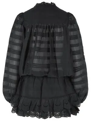 Isabel Marant Étoile Preya" Embroidered Cotton Dress - Black