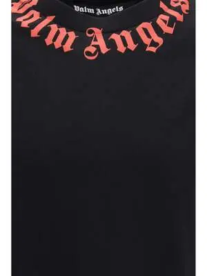 Palm Angels Neck Logo Cotton T-shirt