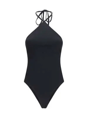Jacquemus Bastide Halterneck One-piece Swimsuit - Black