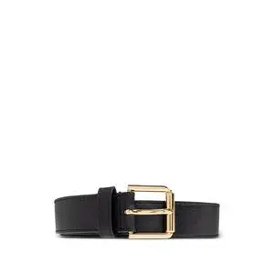 Givenchy Calf Leather Belt With Gold-tone Buckle - Black
