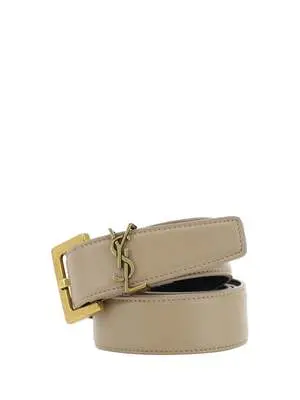 Saint Laurent SAINT LAURENT Leather Belt Brown