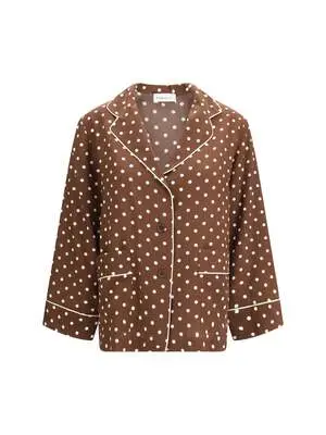 P.a.r.o.s.h Polka-dot Silk Shirt - Brown