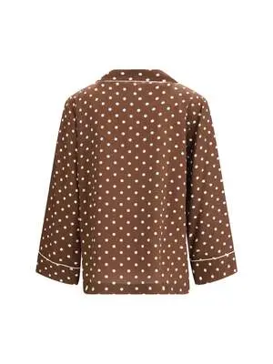 P.a.r.o.s.h Polka-dot Silk Shirt - Brown