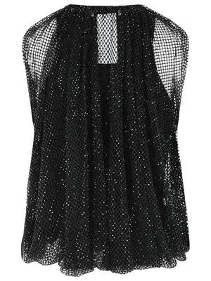 Sportmax Nodo Mesh Top With Crystals - Black