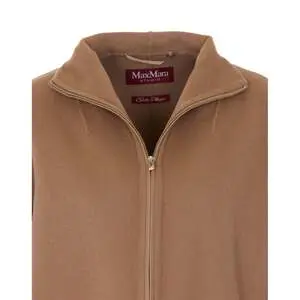 Max Mara Mstipino Jacket Long Sleeve Zip-up - Cream