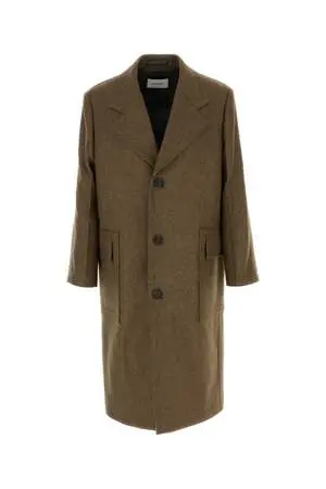 FERRAGAMO Melange Wool Coat - Brown