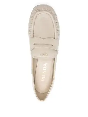 Prada Gathered Detail Leather Loafers - Multicolor