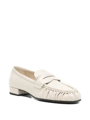 Prada Gathered Detail Leather Loafers - Multicolor