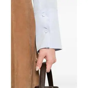Max Mara Silk Button-front Shirt With Classic Collar - Blue