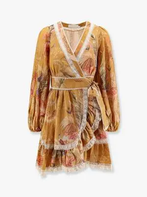 Zimmermann ZIMMERMANN Frill Floral Print Cotton Dress Multicolor