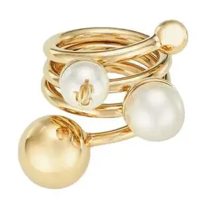 JIMMY CHOO Multi Pearl Ring - Gold