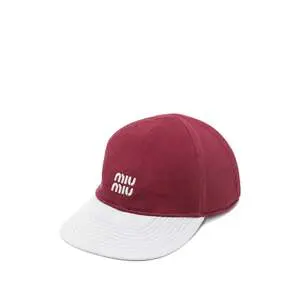 Miu Miu Embroidered Logo Baseball Cap - Red