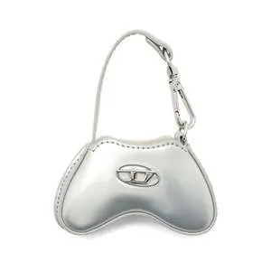 DIESEL® Polished Finish Keyring & Chain - Silver