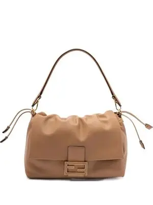Fendi Mamma Baguette Large Nappa Leather Bag - Brown