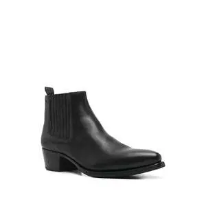 Prada Leather Pointed Toe Low Heel Ankle Boots