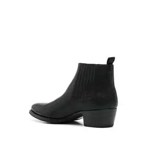 Prada Leather Pointed Toe Low Heel Ankle Boots
