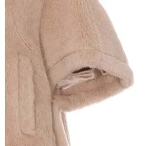 Max Mara Teddy Effect Cape - Cream