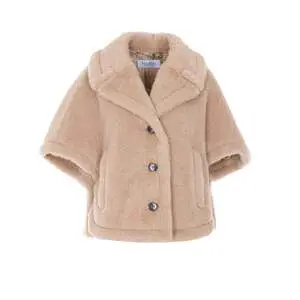 Max Mara Max Mara Teddy Effect Cape Cream